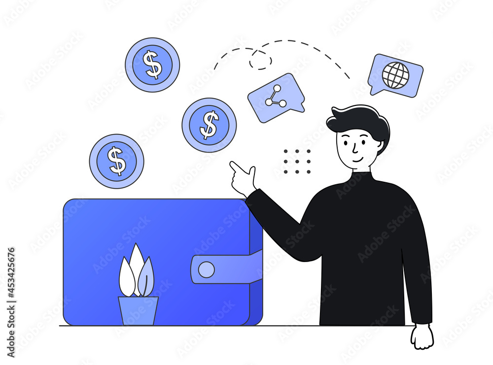 Online money transfer, digital payments, landing page, template, UI ...