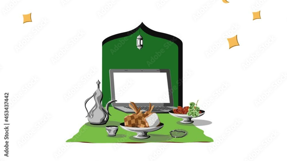 Islamic Theme Illustrations, Materials, Elements, and Islamic Food ...
