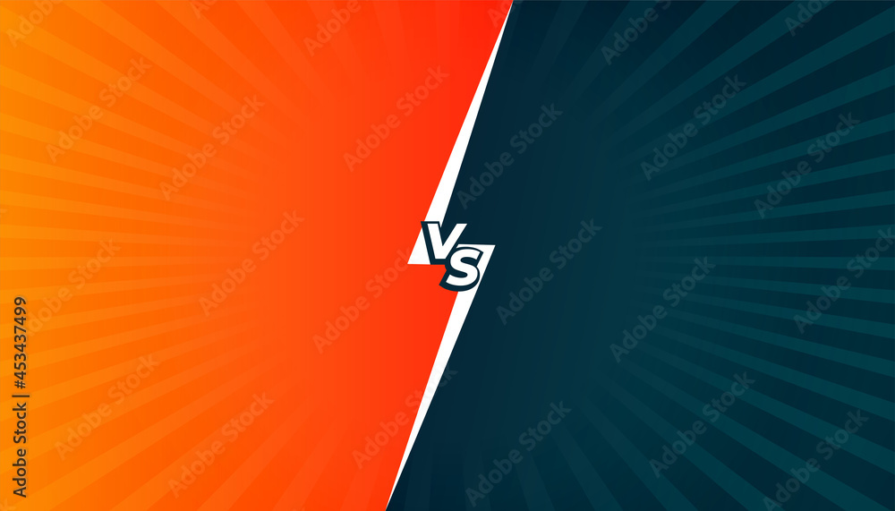 versus vs comparison or battle screen background in comic style Stock ...