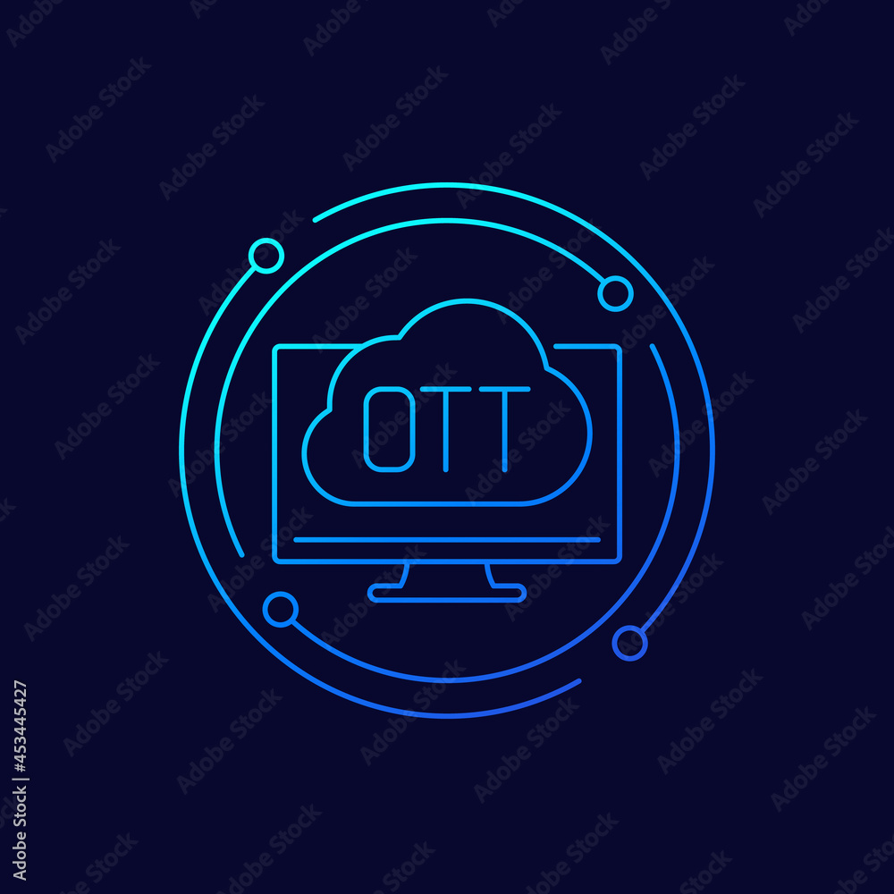 OTT media platform line vector icon Stock Vector | Adobe Stock