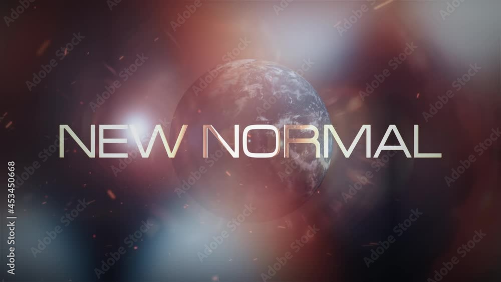 NEW NORMAL Cinematic Trailer Title Loop. 4K 3D render seamless loop ...