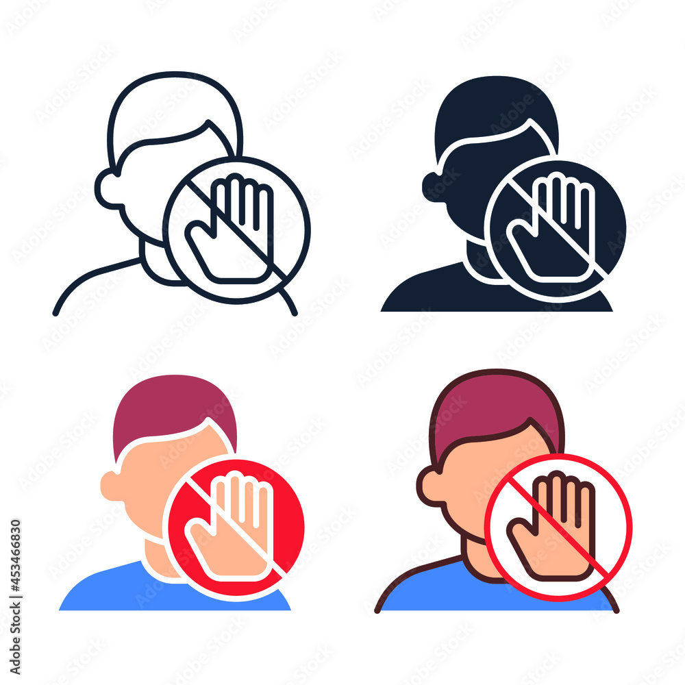 Do not touch face area with unwashed hands for covid-19 prevention ...