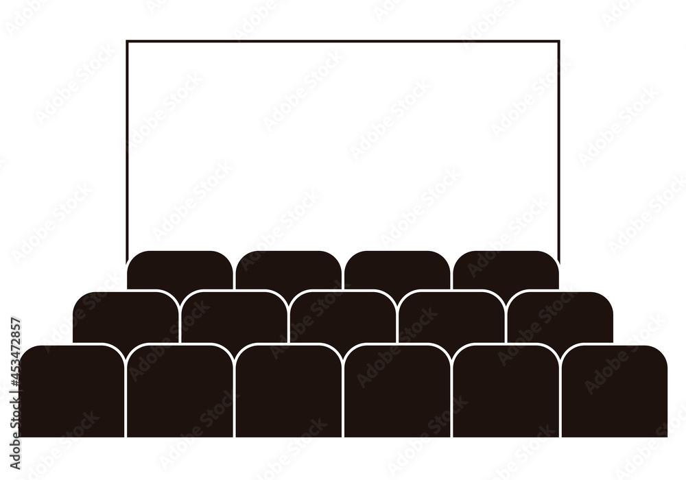 Icono negro de butacas de un teatro, auditorio o cine. Stock Vector ...