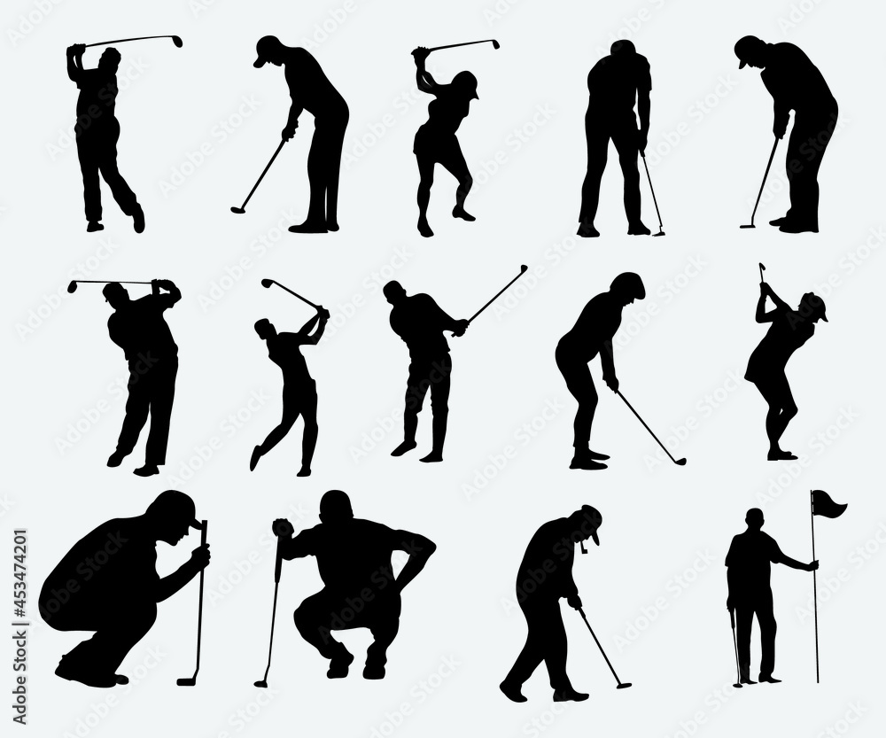 Golf Man Printable Vector Illustration. Golf Man silhouettes vector ...