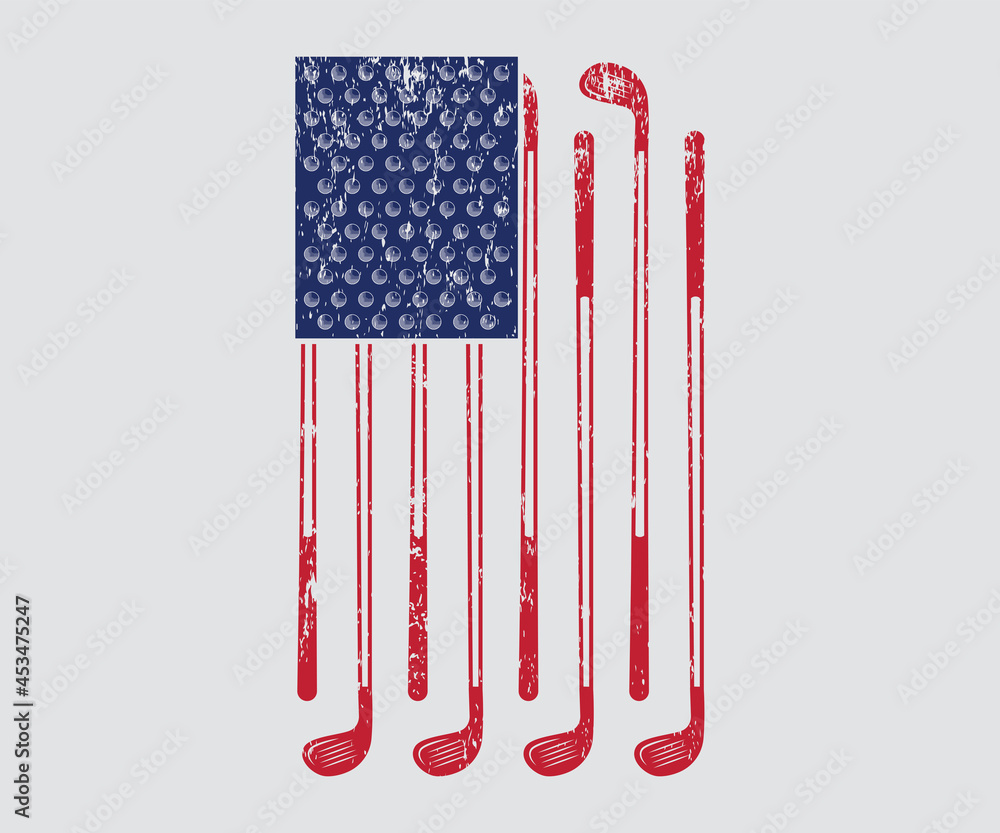 American Golf Flag Printable Vector Illustration Stock Vector | Adobe Stock