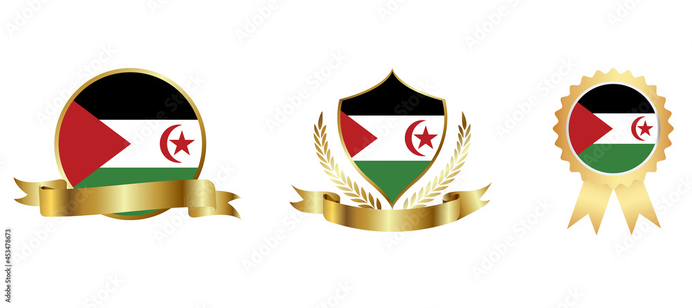 western sahara flags. Symbols of countries map Stock Vector | Adobe Stock
