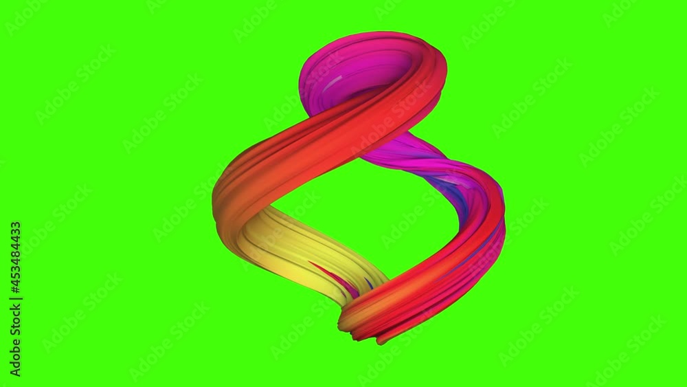 Abstract colorful 3D Shape animation on green screen chroma key ...