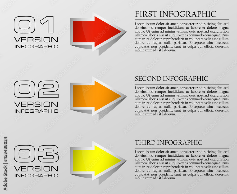 vector 3 arrow banners business infographic process diagram compare ...