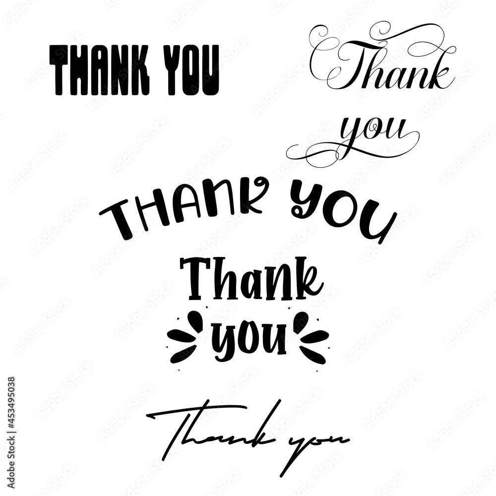 THANK YOU hand lettering custom handmade calligraphy, vector thank you ...