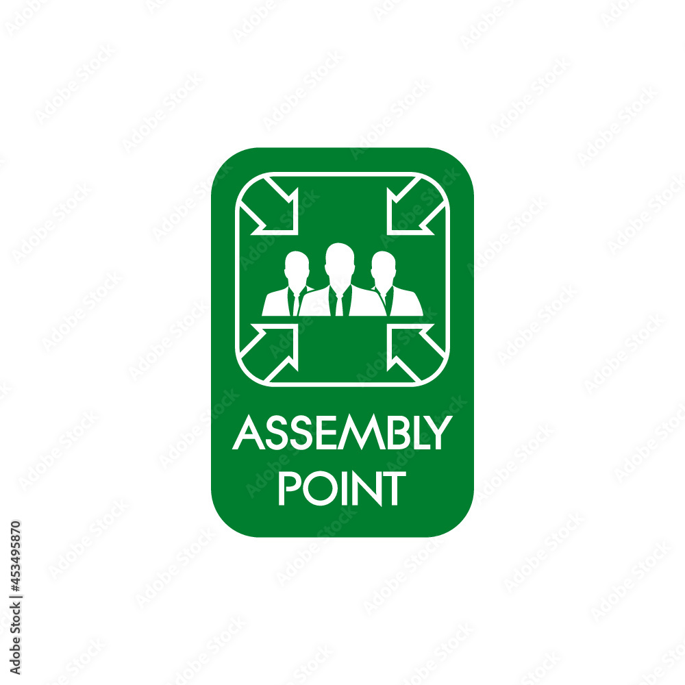 Fire assembly point sign isolated on white background Stock Vector ...