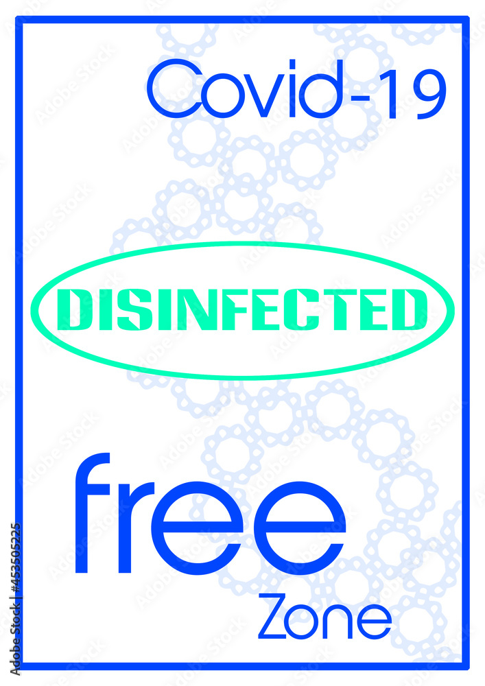 Coronavirus covid-19 free zone, area. Disease free zone sign, symbol ...
