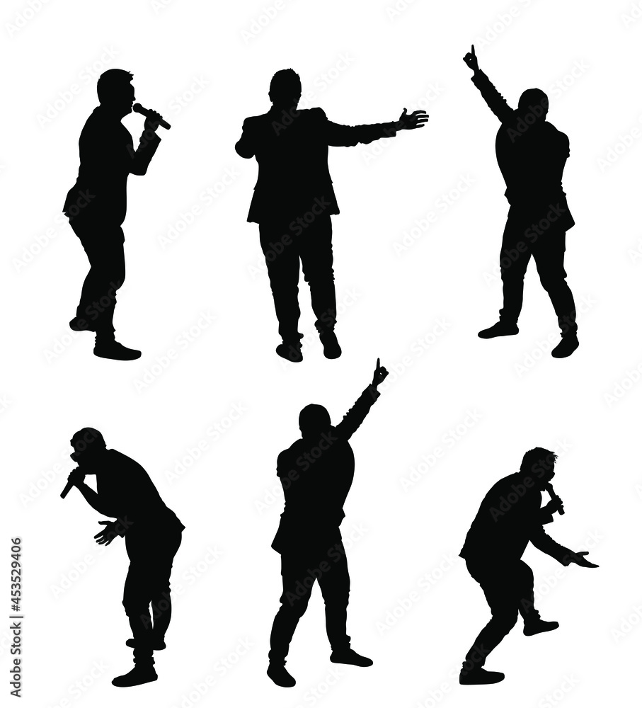 Popular singer super star vector silhouette illustration isolated on ...