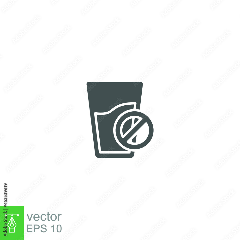 No drink warning in islamic ramadan fasting month icon. No beverage ...