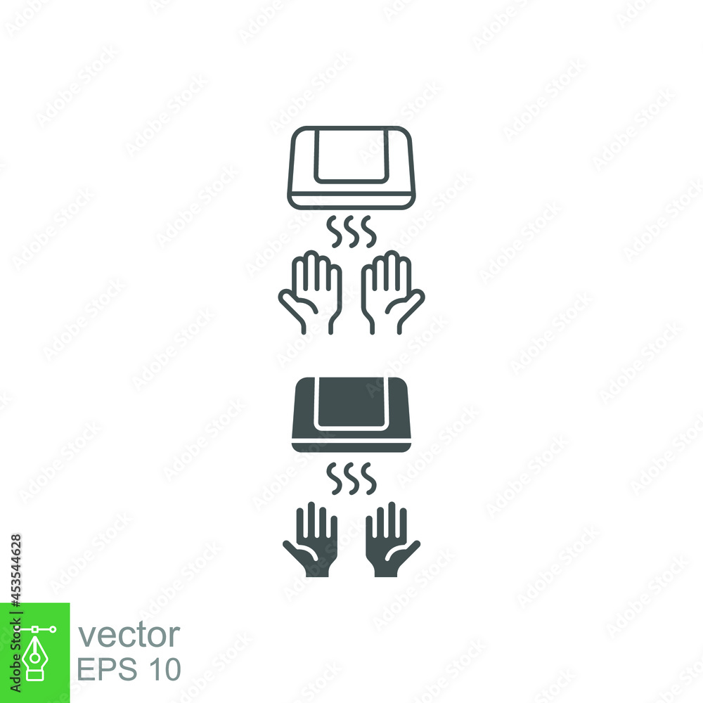 Hand dryer icon, dry, air, machine, bathroom equipment. Automated ...