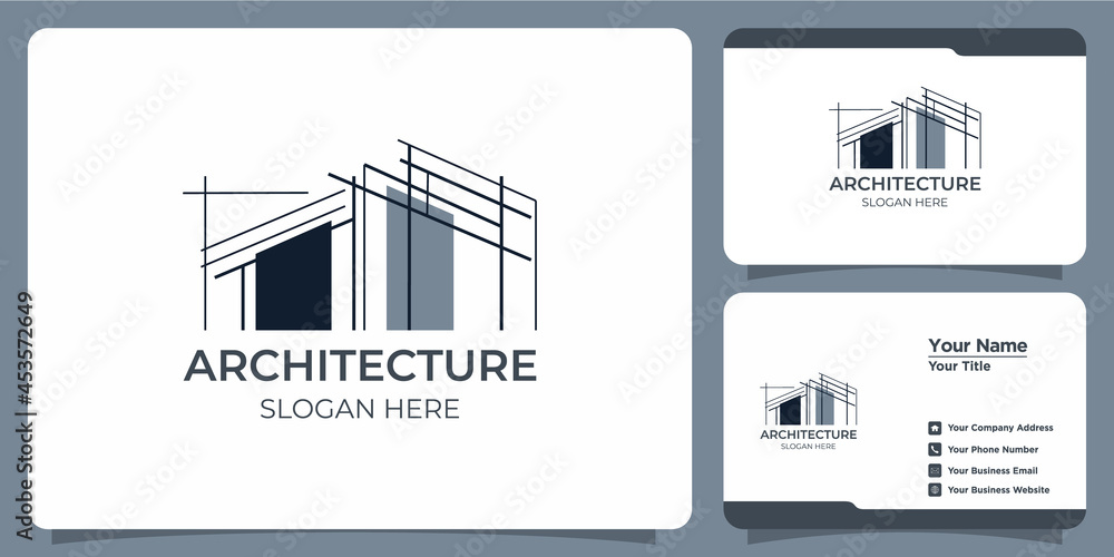 Minimalist architecture logo with line art style logo design and ...
