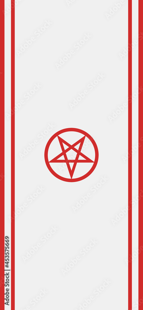 Satanic pentagram and red lines. White background Stock Illustration ...