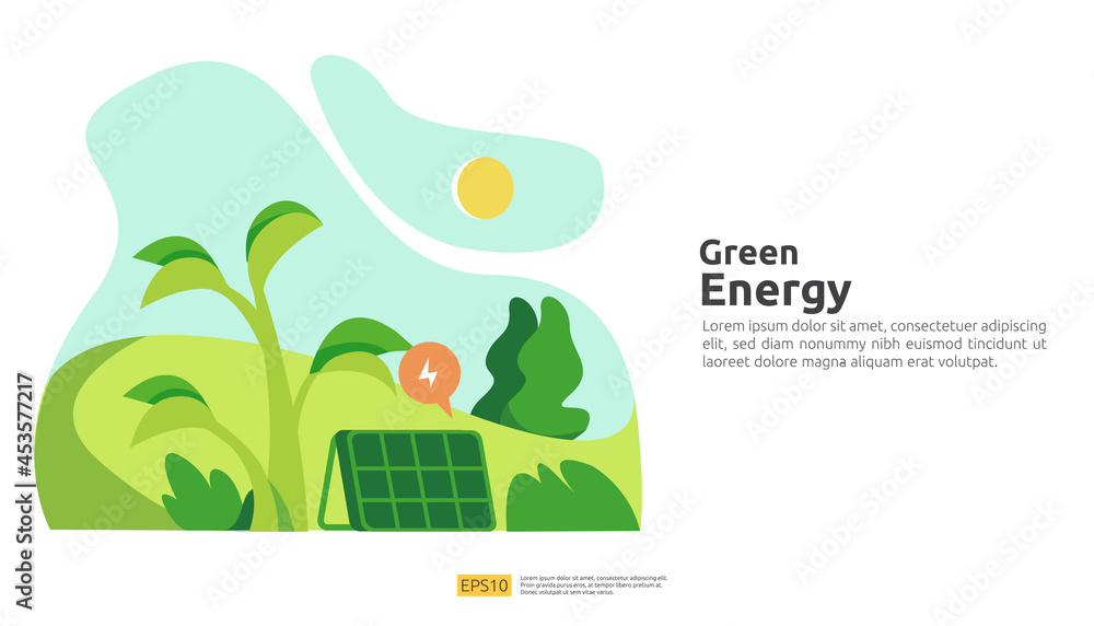 Environmental concept for green clean energy sources with renewable ...