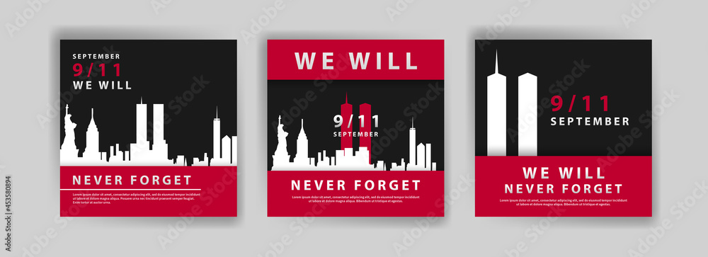Social media post template to commemorate the September 11 attacks ...