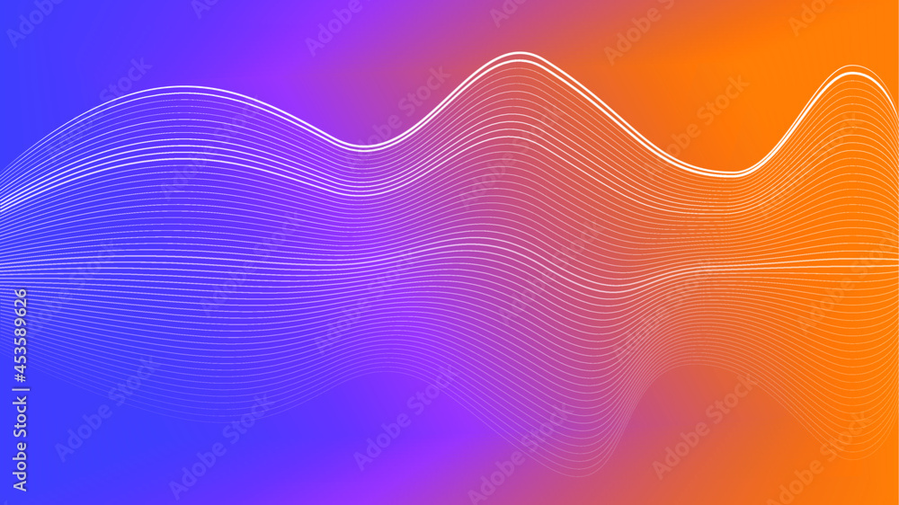 Background from curved colored lines. Vector background colored ...