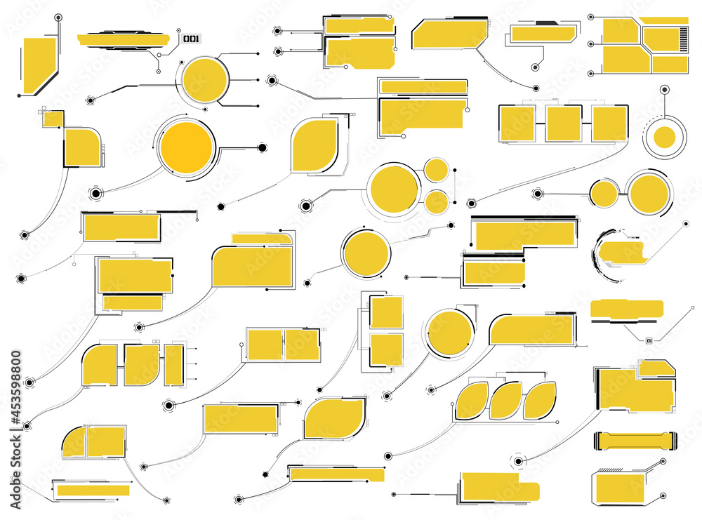 Digital callout titles set. Digital modern communication. Futuristic ...