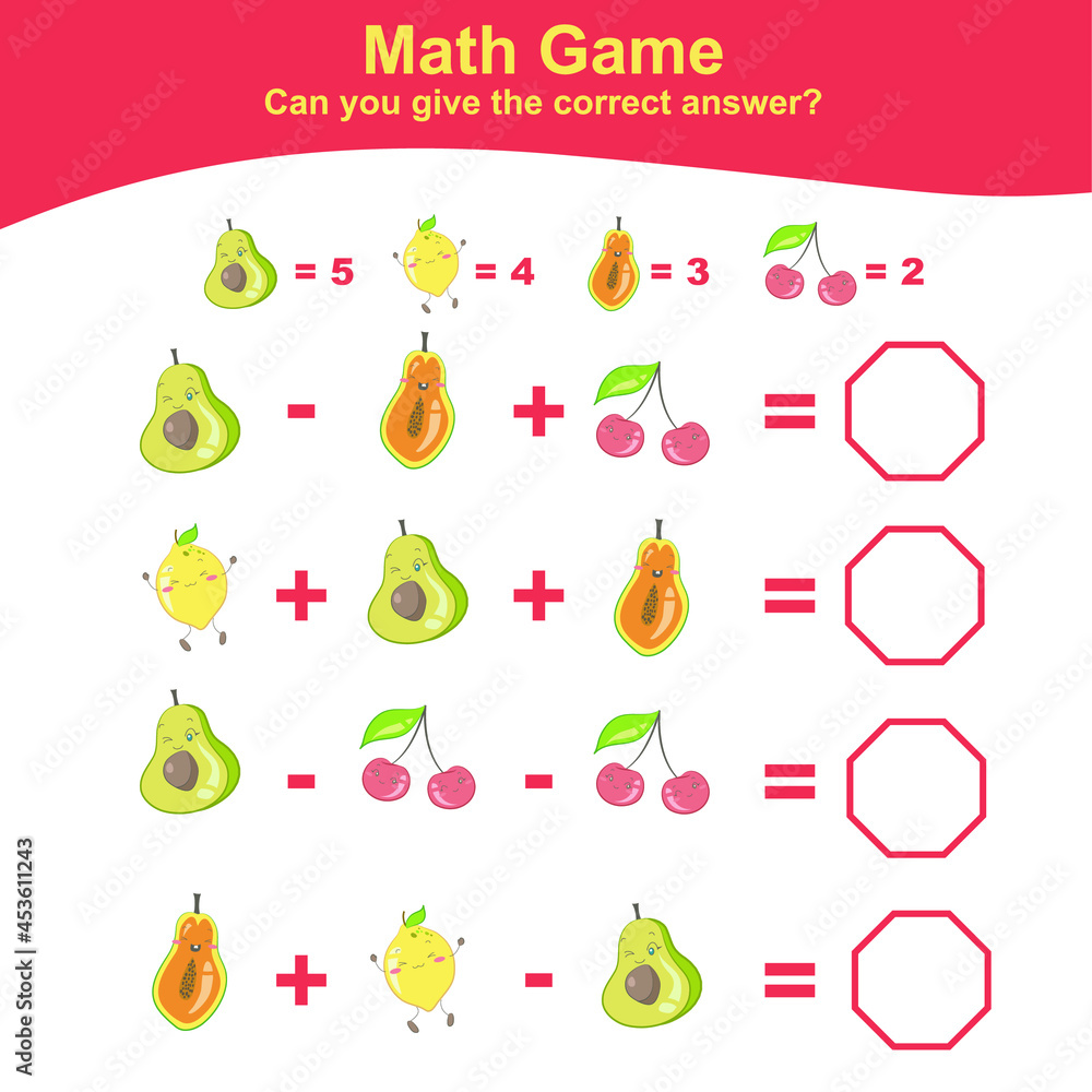 Fruit Counting Math Worksheet. Math Worksheet for Preschool ...