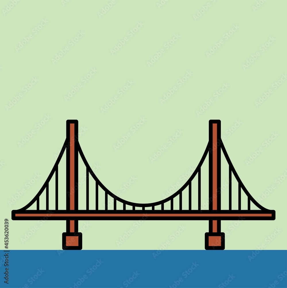 Golden Gate Bridge Side View Drawing