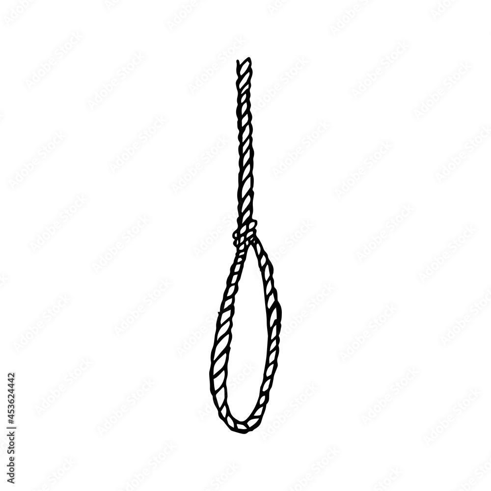 hanging loop rope vector illustration. simple and minimalist doodle ...