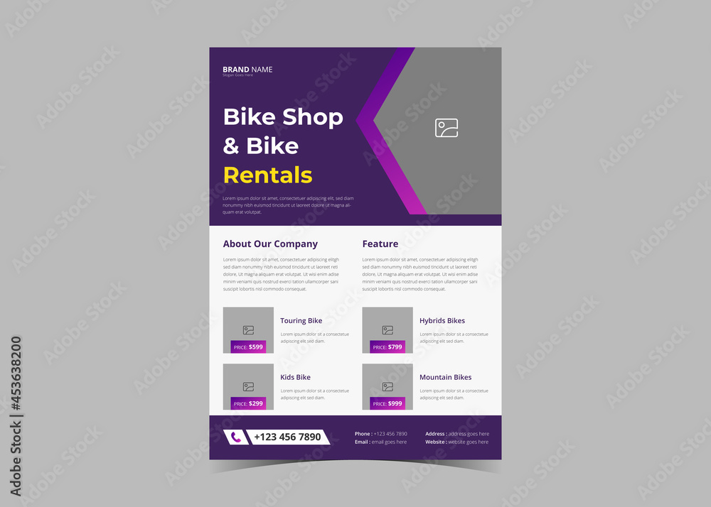 Bike shop opening flyer design. New bike collection poster leaflet ...