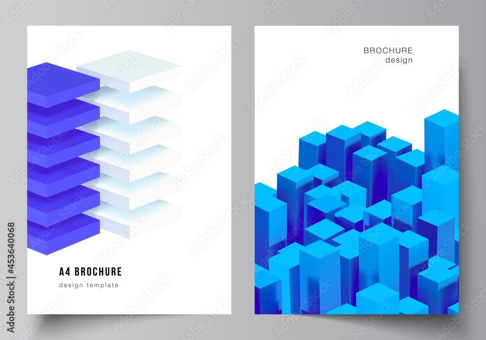 Vector layout of A4 cover mockups templates for brochure, flyer layout ...