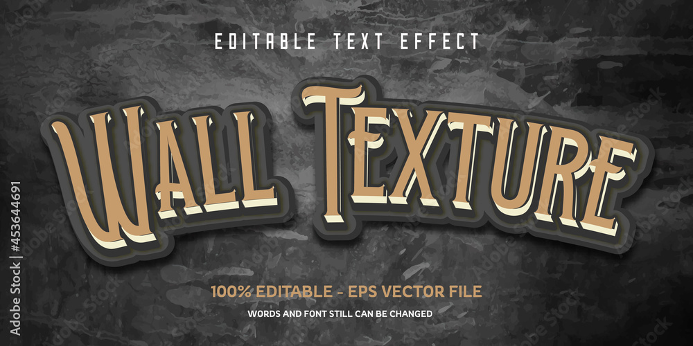 3d editable text effect wall texture style with dark cracked wall ...