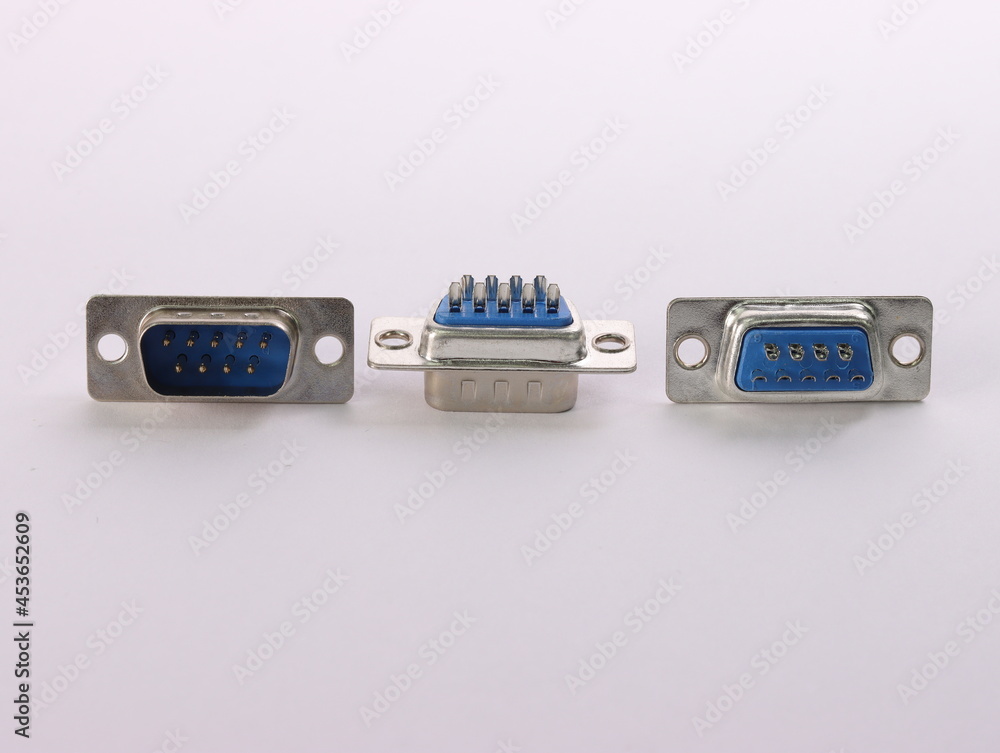 9 pin connector for data transmission via RS485, RS232 protocol. Stock ...