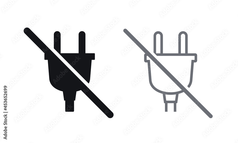 No plug icon. Prohibited warning sign. Illustration vector Stock Vector ...