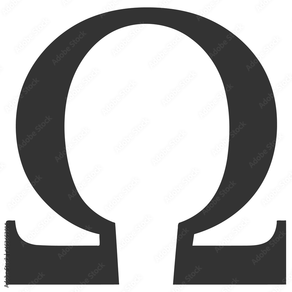 Omega Greek letter vector illustration. Flat illustration iconic design ...