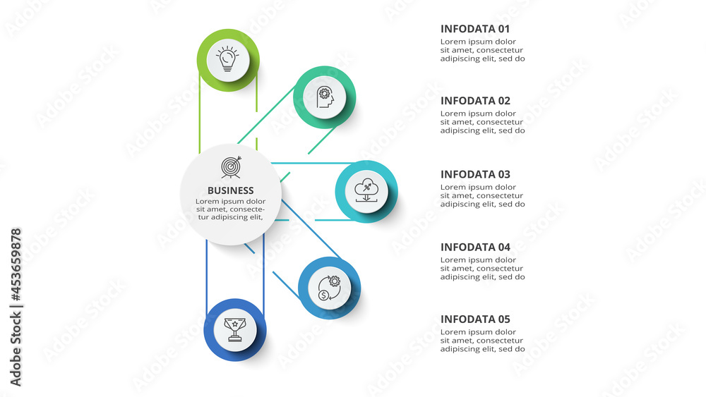 Creative concept for infographic with 5 steps, options, parts or ...