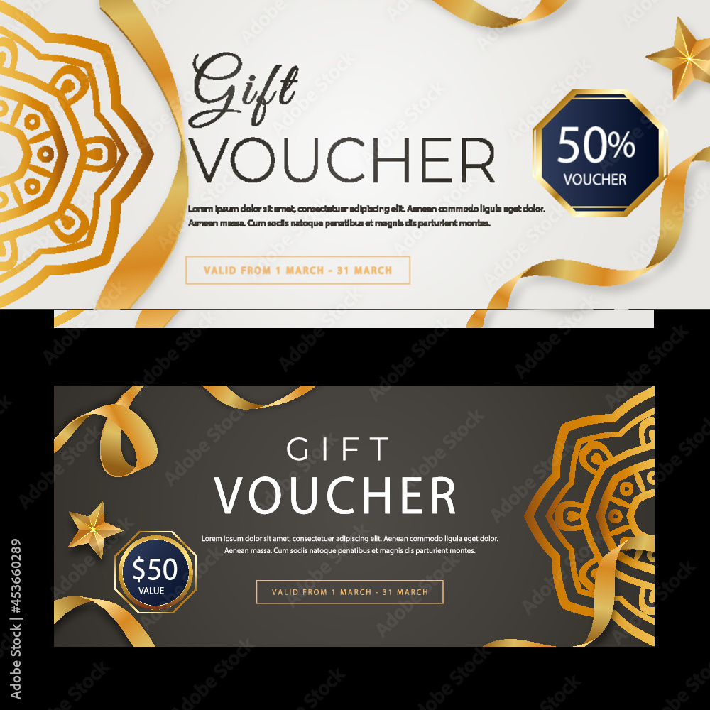 Floral Gift Voucher template, Sale banner, discount cards, Coupon ...