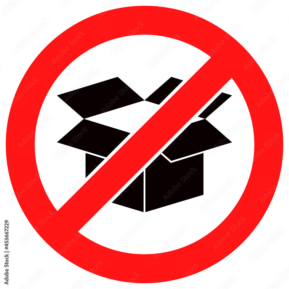 Stop carton box vector illustration. Flat illustration iconic design of ...