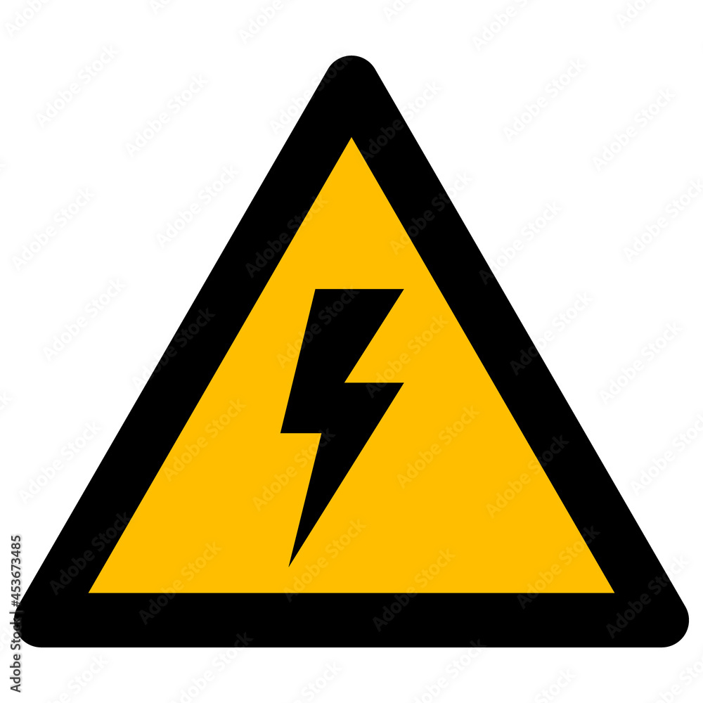 Electric strike warning vector illustration. Flat illustration iconic ...