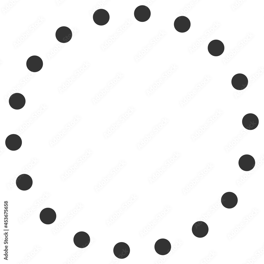 Dotted circle frame vector illustration. Flat illustration iconic ...