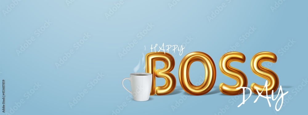 Happy Boss Day. Vector illustration of congratulations to the chief ...