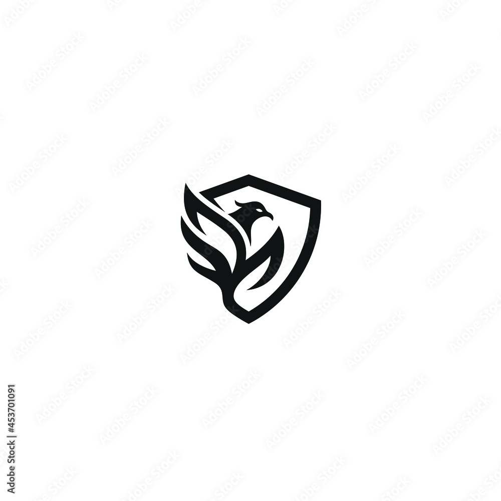 vector shield bird template logo design eagle falcon phoenix secure ...