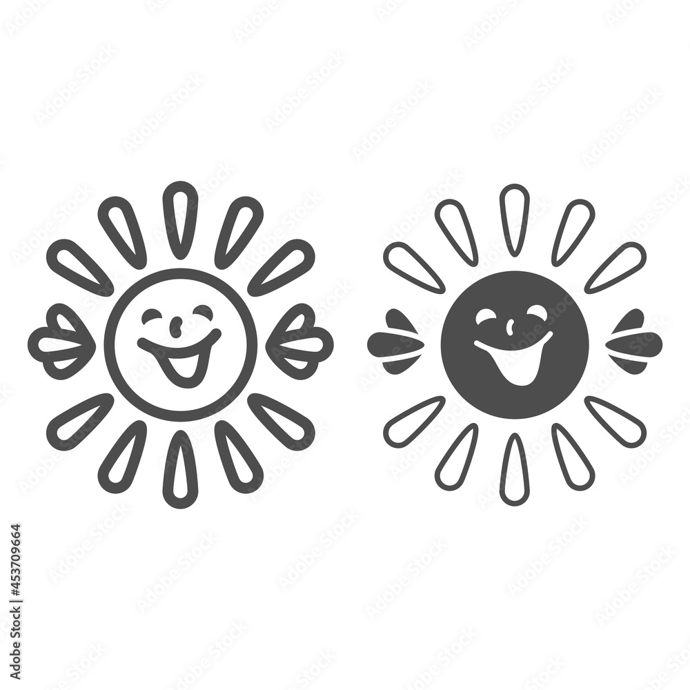Happy Face Sun Black And White