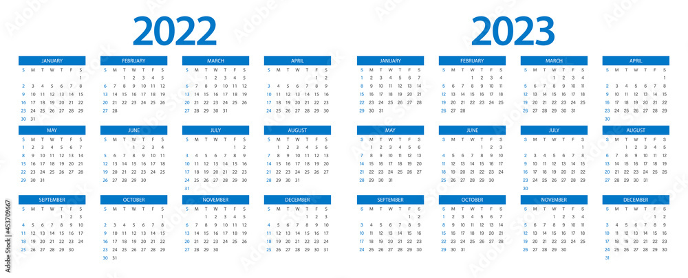 Calendar 2022, calendar 2023 week start Sunday corporate design ...
