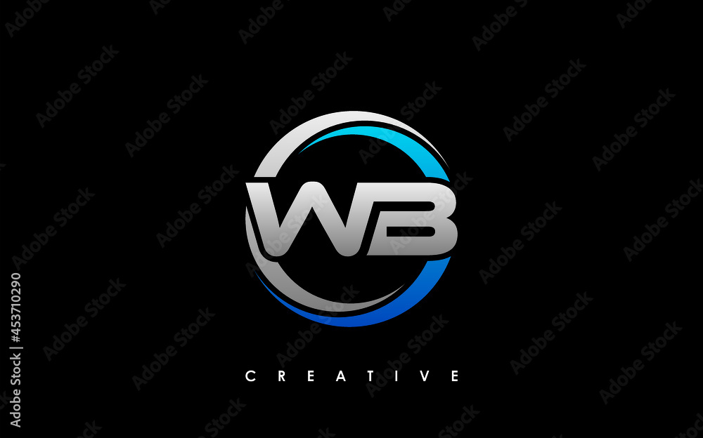Vetor de WB Letter Initial Logo Design Template Vector Illustration do ...