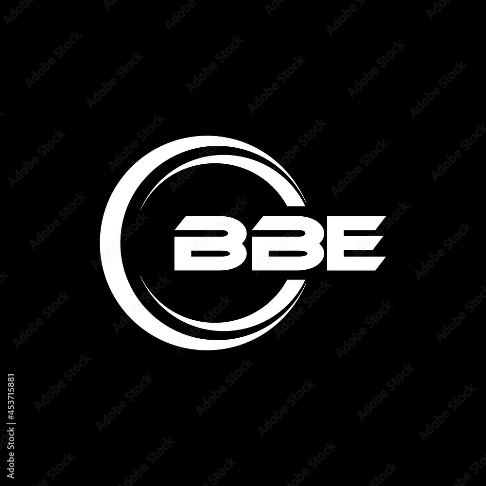 BBE letter logo design with black background in illustrator, vector ...