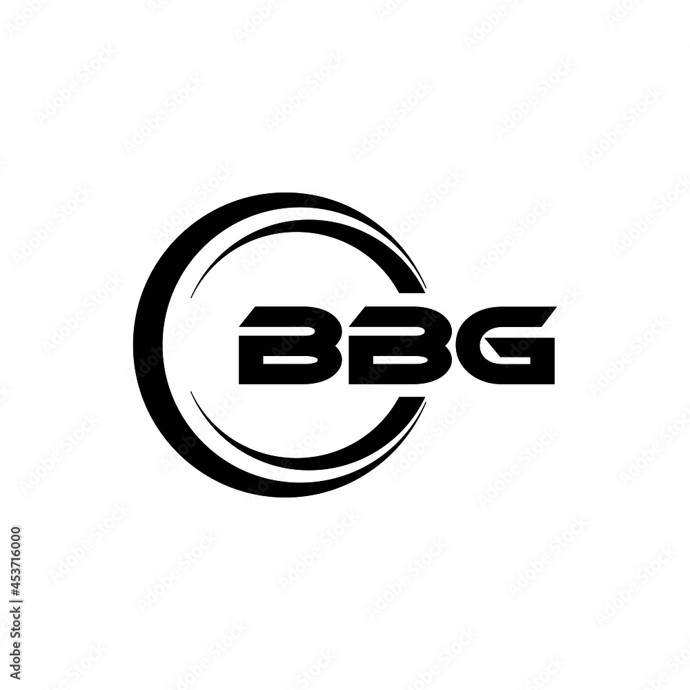 BBG letter logo design with white background in illustrator, vector ...