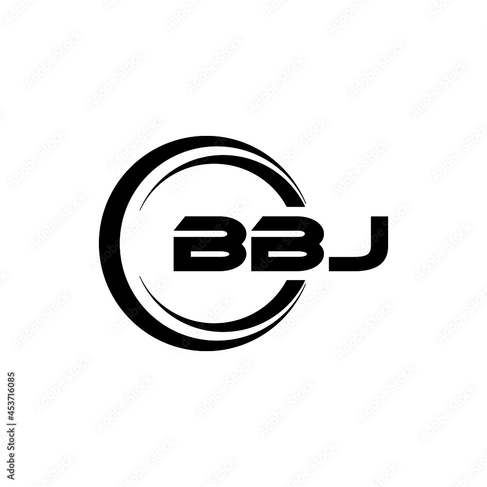 BBJ letter logo design with white background in illustrator, vector ...