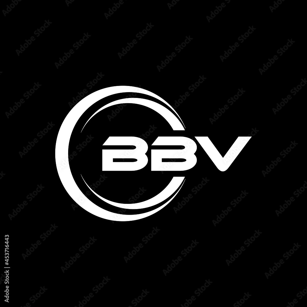 BBV letter logo design with black background in illustrator, vector ...