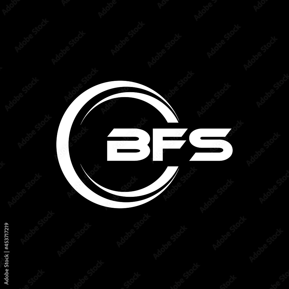 BFS letter logo design with black background in illustrator, vector ...