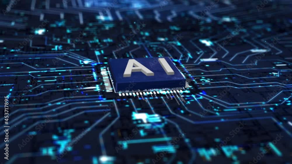 Ai artificial intelligence operation chip circuit board. Stock Video ...