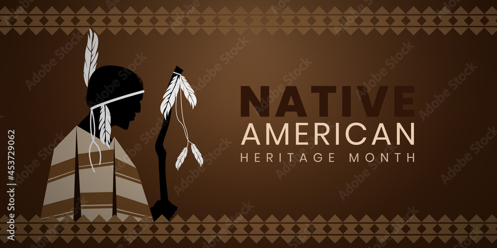 Native American Heritage Month background design. American Indian ...
